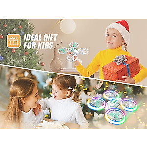 Heygelo Mini Drones for Kids, LED RC Drone Flying Toys with Colorful Lights, S60 Small Quadcopter Helicopter with 2 Batteries, Propeller Full Protect, Throw to Go, Easy to Fly Gifts for Boys Girls
