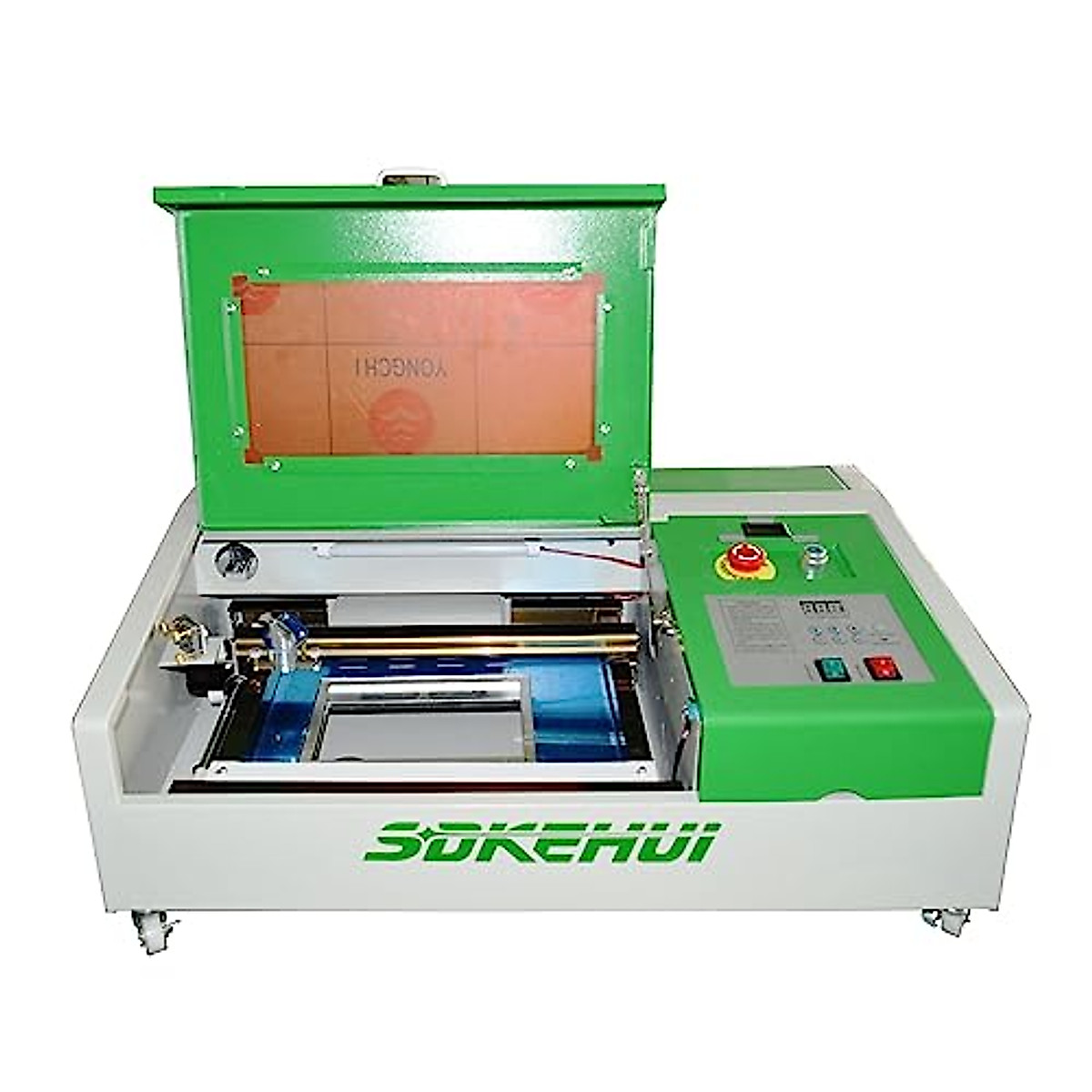 SDKEHUI Laser Engraving Machine, 40w CO2 Laser Engraver, 12x8Inch 300x200mm, LCD Display, with Built-in Rotary Axis, with USB Port