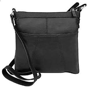 SILVERFEVER Women’s Leather Large Crossbody Travel College Students Indie Style Handbag Water Resistant Genuine Cowhide Shoulder Bag