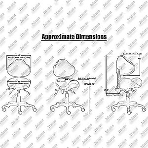 2xhome - Ergonomic Adjustable Rolling Saddle Stool Chair with Back Wheels Support for Clinic Hospital Pharmacy Medical Beauty Lab Exam Office Technician Physical Therapy Physician Dental