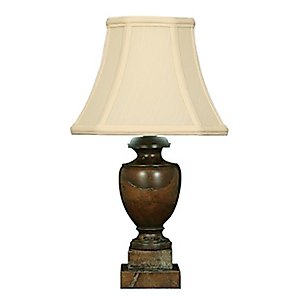 Royal Designs Crackle Alabaster Mini Lamp & Eggshell Sqare Cut Corner Lampshade