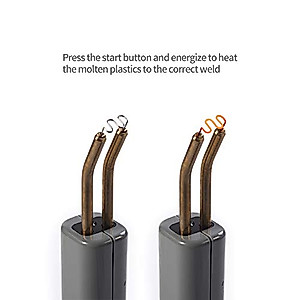 Welding Hot Stapler Plastic Repair Car Bumper Fender Dashboard Acrylics Implant Nail Welder Professional Kit US Plug for Auto Body Collision Cracks Repairing Machine Portable Tool New (Gray)