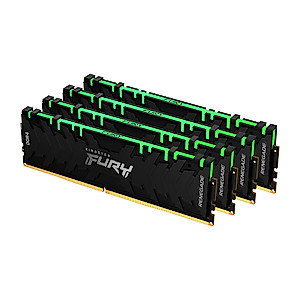 Kingston Fury Renegade RGB 64 GB (4 x 16 GB) 3600 MHz DDR4 CL16 Desktop Memory Kit of 4 KF436C16RB1AK4/64