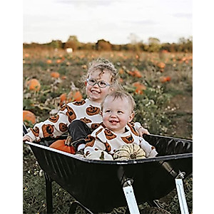 Baby Halloween Outfit Boy Girl Pumpkin Patch Onesie Sweatshirt Romper Sweater Shirt Cute Newborn Toddler Clothes 18-24 Months AH Halloween Pumpkin Cream