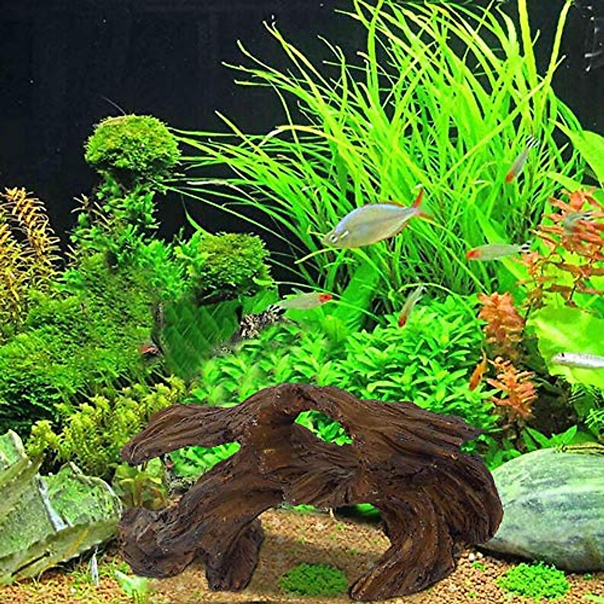 Tfwadmx 4 Pcs Aquarium Resin Driftwood Decoration Log Fish Tank Cave Hideout Wood Decor Freshwater Betta Ornament Aquarium Decorations