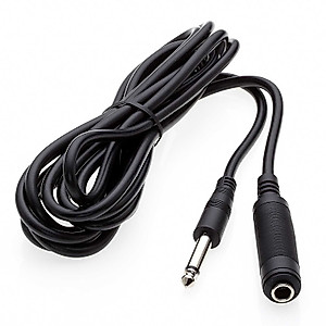 InstallerParts 10Ft 1/4" Mono Male to Female Audio Extension Cable - Guitar Cable Compatible with Amplifiers, Instruments, and Microphones
