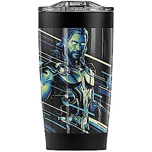 Logovision Thor Love And Thunder OFFICIAL Thor And Stormbreaker Stainless Steel 20 oz Travel Tumbler, Vacuum Insulated & Double Wall with Leakproof Sliding Lid