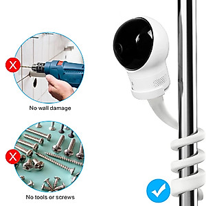 Baby Monitor Mount for Eufy Spaceview, Spaceview Pro and Spaceview S Video Baby Camera Holder, Baby Nursery Monitor Crib Mounting Bracelet for Cot Shelves or Furniture, Baby Monitor Kits, No Drill