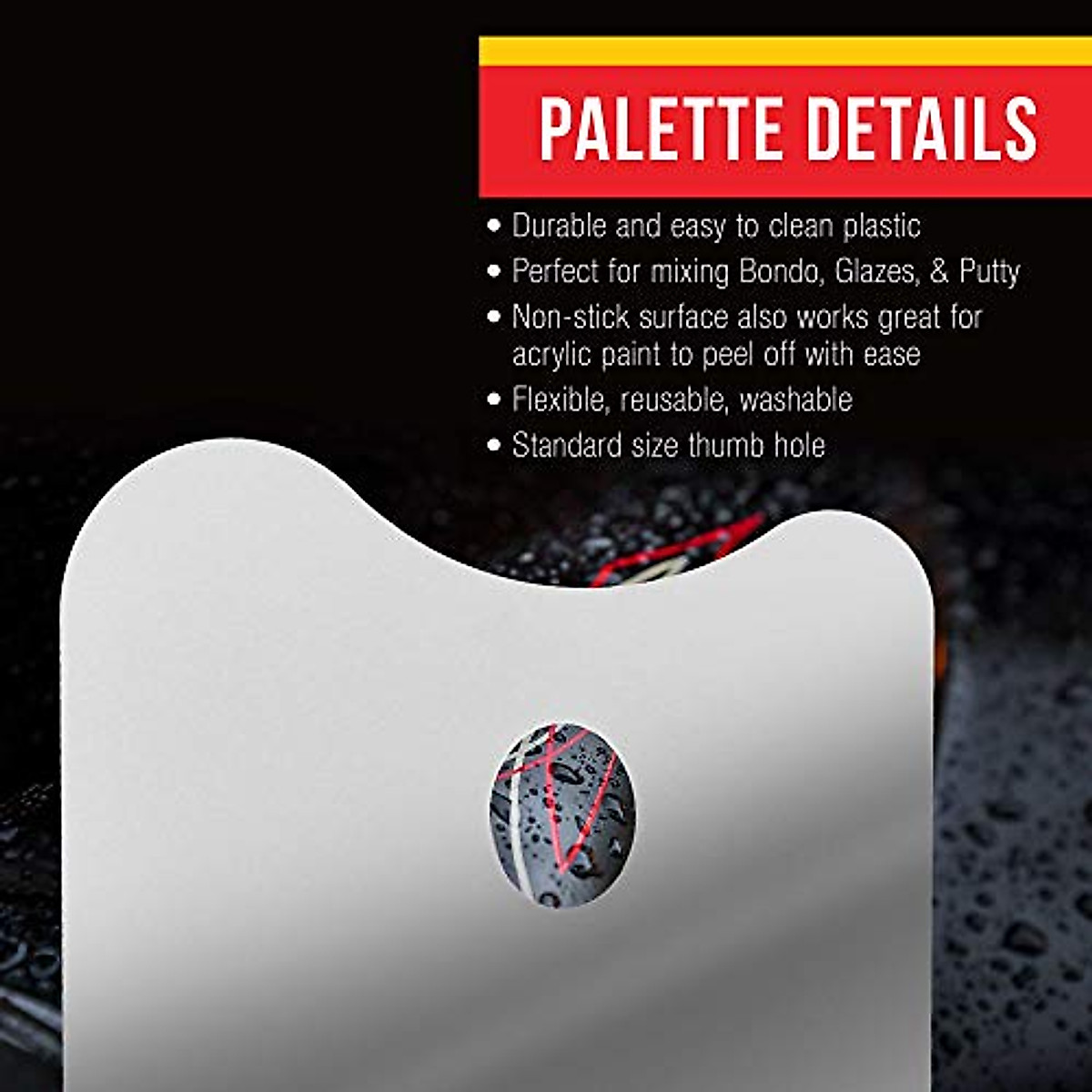 Custom Shop Plastic 14.5" x 10" Body Filler Mixing Board/Pallete (Pack of 2) with 4, 5, & 6 Inch Body Filler Spreaders for Automotive Body Fillers, Putties and Glazes