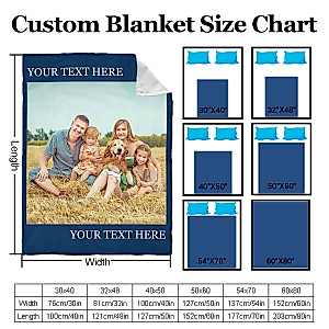 InterestPrint Custom Photo Blanket, Personalized 8 Photo White Bed Blanket for Men Women, Birthday Christmas Halloween