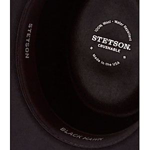 Stetson Men's Hawk Crushable Felt Western Fashion Hat Black Small