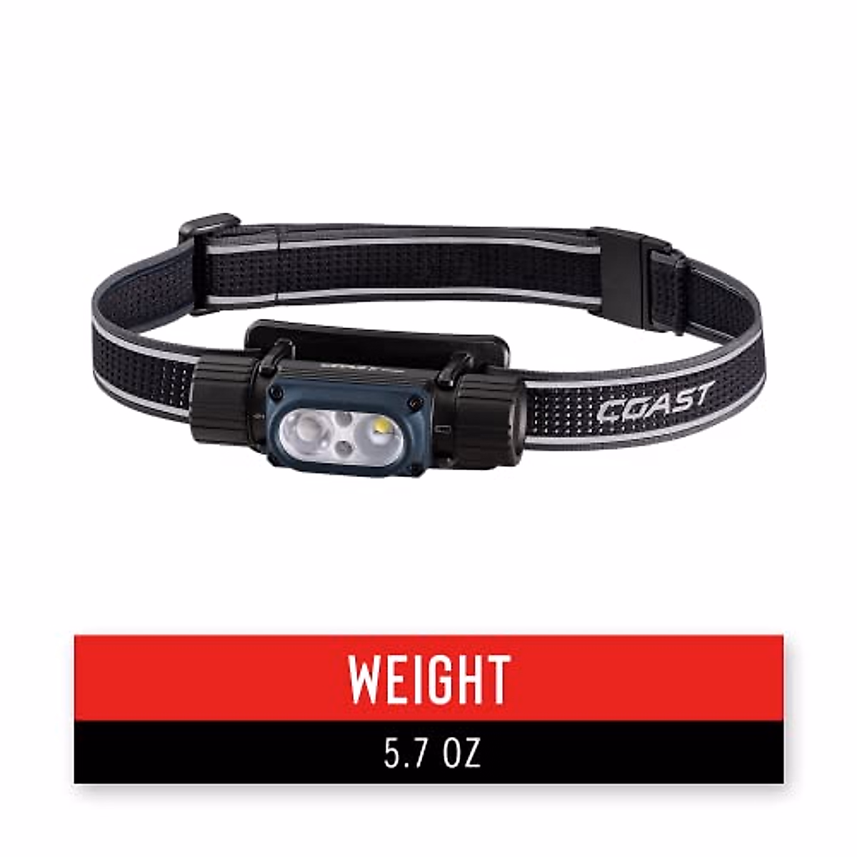 Coast WPH30R 1000 Lumen Waterproof Ultra Bright IP68 USB Rechargeable-Dual Power Headlamp, 5 Modes with Spot and Flood Beams, Blue/Black