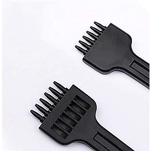 Citian Leather Round Hole Punching Tool 4mm 2/4/6 Claw Tooth Set for DIY Leather Craft (Black)