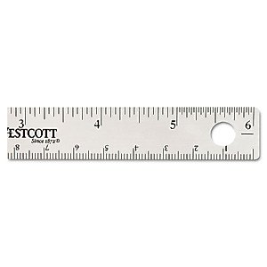 Westcott Stainless Steel Office Ruler with Non Slip Cork Base, 6-Inch (10414)