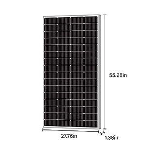 Newpowa 9BB 200W 24V Monocrystalline 200 Watt 24Volt Solar Panel Designed for 24V Charge System Off Grid, High Efficiency Mono Module RV Marine Boat Off Grid