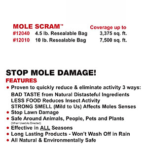 EPIC REPELLENTS Mole Scram All Natural Granular Repellent - All-Natural, Animal, People and Pet Safe Granule from (4.5 lb Bag)