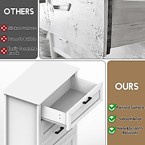 biukpci Tall White 6 Drawer Dresser, Wood Vertical Chest of Drawers for Bedroom, 55" H Modern Lingerie Dressers for Closet, Living Room, Hallway and Home Office