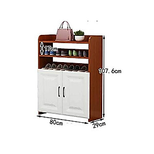 TFIIEXFL Shoe Rack Shelf Console Cabinet Simple Multi-Layer Large Capacity Shoe Cabinet Storage Cabinet Wooden Shoes (Color : Black)