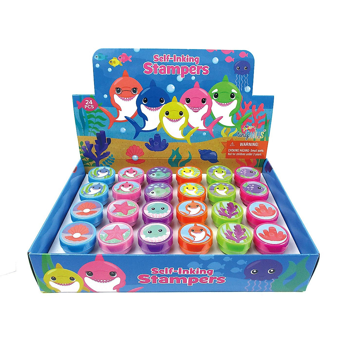 TINYMILLS 24 Pcs Shark Family Stampers for Kids