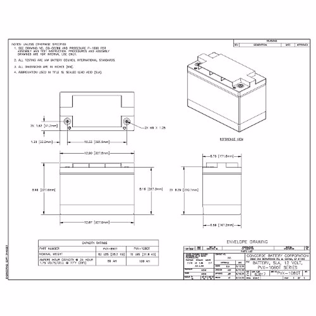 Concorde Sun Xtender PVX 1080T AGM Solar Battery