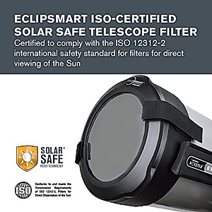 Celestron – EclipSmart Safe Solar Eclipse Telescope Filter – ISO 12312-2 Compliant – Works with 6” Schmidt-Cassegrain Telescopes – Observe Solar Eclipses & Sunspots – Secure Fit – Natural Orange Tint