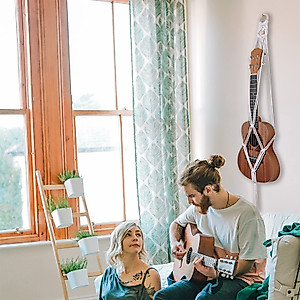 Macrame Ukulele Hanger Macrame Wall Mount Hanger Stand Holder for Concert Ukulele Wall Decor Ukulele Case Alternative Kit