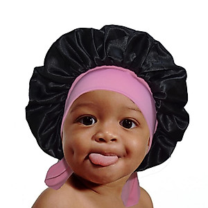 2pcs Pack Baby Bonnet 6-12 Months pre-Tied Bonnet Toddler Bonnet for boy Satin Bonnet for Babies Infant Bonnet for Boys with tie Band Bow