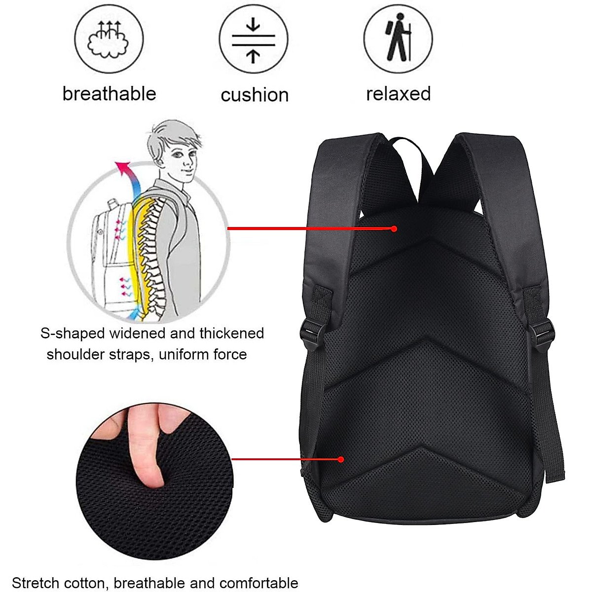 Fqz Unisex Game Backpack 3d Printing Anime Backpacks Cosplay Cartoon Bags Large Capacity Daypacks game5
