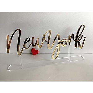 Table City Signs Tabletop Cities of The World Sign Base Personalized Custom Name Calligraphy Laser Cut Acrylic Freestanding Reception Decor Event Party Table Markers Reserved Seating Plan New York