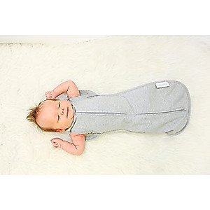 Woombie Convertible Baby Swaddling Blanket I Swaddle Converts to Arms-Free Wearable Blanket for Babies Up to 6 Months, Grey, 14-19 lbs