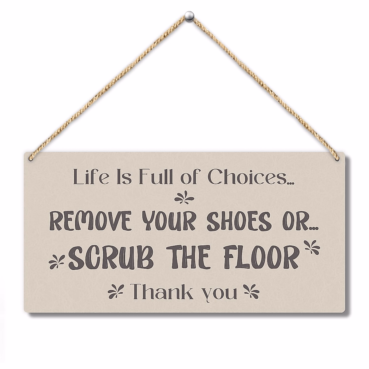 Life is Full of Choices Remove Your Shoes Rustic Wooden Hanging Sign Decor, Front Door Wall Decor Sign Wood Plaque for Farmhouse Bedroom Home Porch Entryway, Hanging Wall Art Gift (1 pack)-08