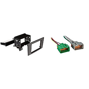 Metra 99-9229G Single/Double DIN Dash Kit for 2001-2004 Volvo S60/V70 (Gray) & Metra 70-9221 Radio Wiring Harness for Select Volvo 97-07