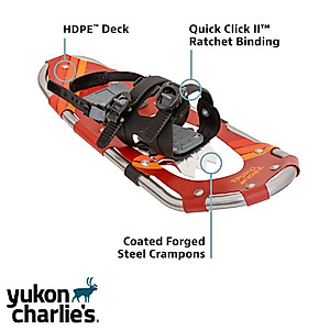 Yukon Charlie’s Champion Snowshoe Kit - Includes Trekking Poles and Carry Case - 8" X 21"