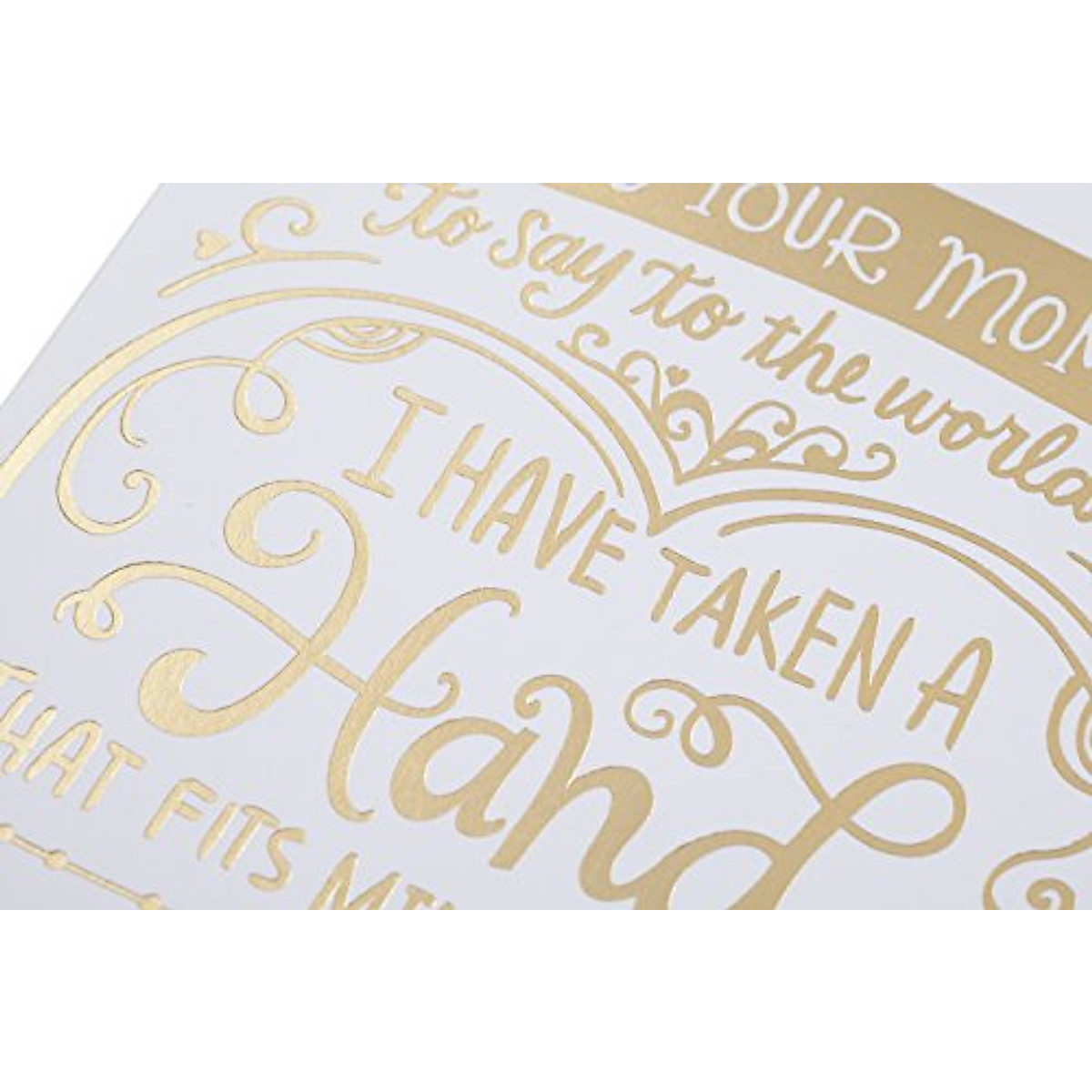 Hallmark Mahogany Wedding Card (Gold Heart), Gold Lettering (0299RZD2062)