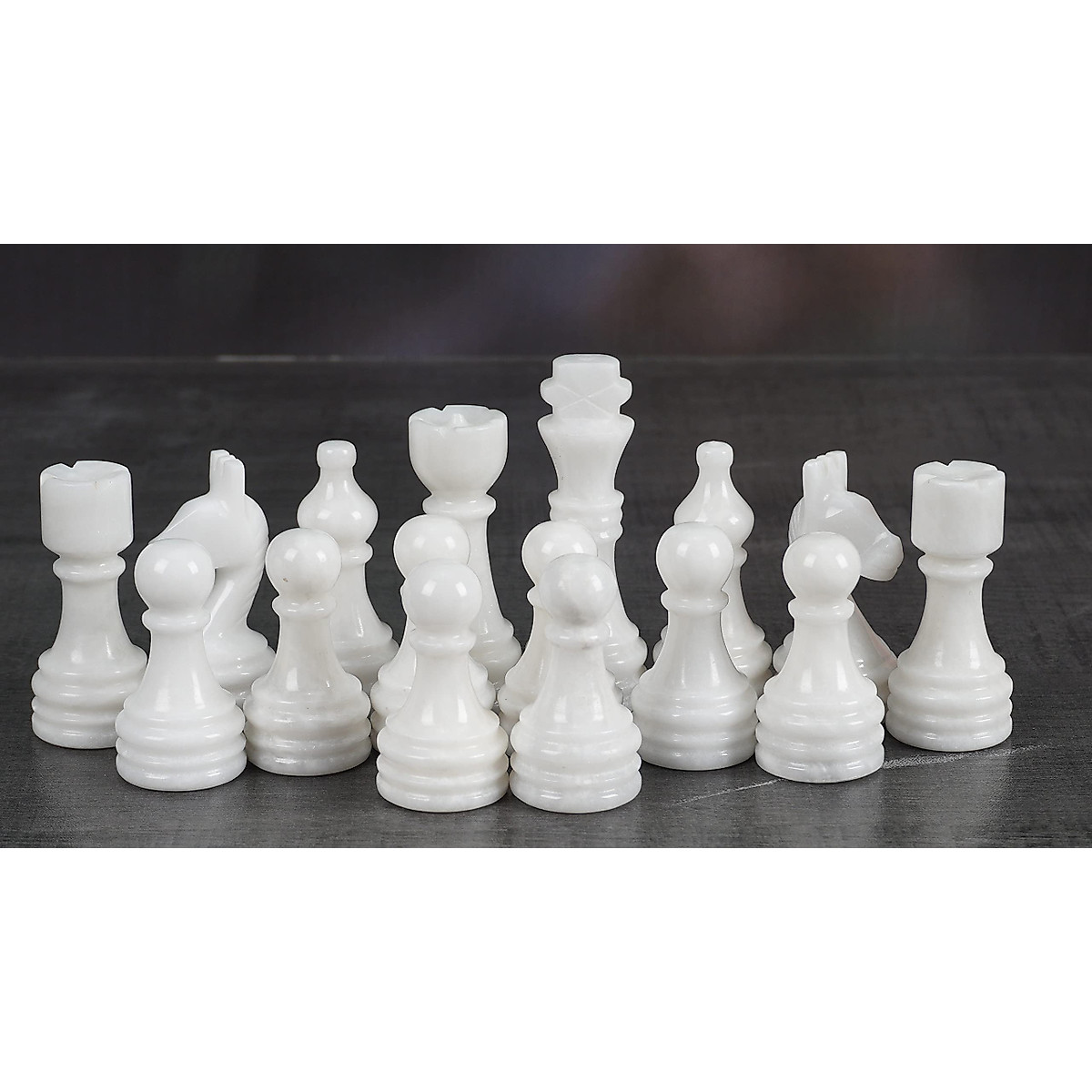 Radicaln Marble Chess Figures 3.5'' Inches White and Green Handmade Marble Chess Pieces for Chess Set Board Game - Chess Figures, Chess Board - Travel Set Chess Figure