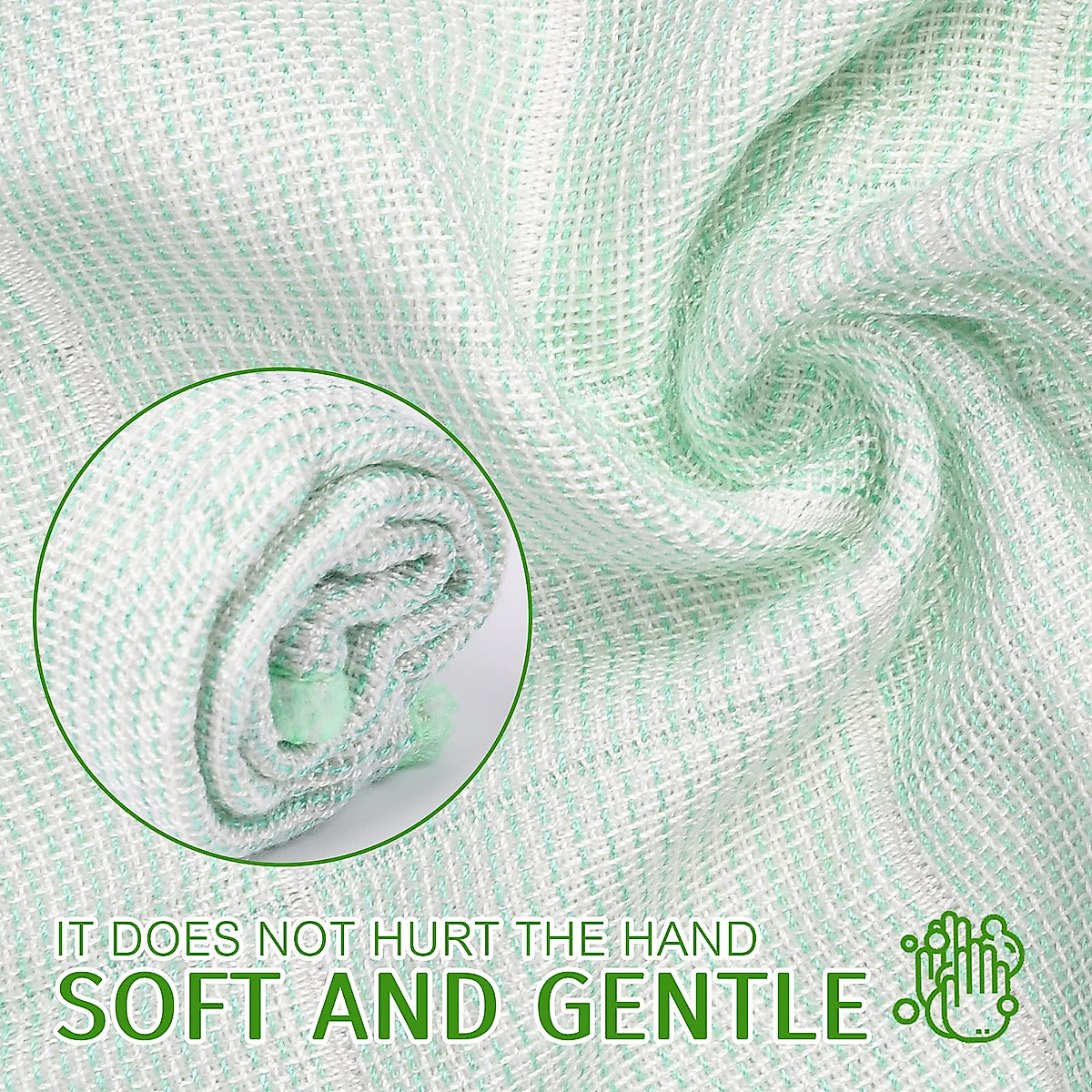 Aimisin 100% Bamboo Kitchen Dish Cloths, Green Washcloths Dish Towels, Ultra Absorbent Fast Drying, Strongly Removes Oil and Dirt, Reusable Environmentally Friendly Rags. 6Pcs, 11.8''x11.8''