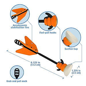 Zing Air Hunterz Wrist Bow - Includes 1 Wrist Bow and 3 Suction Cup Arrows, Launches Arrows Up to 45 ft (Orange)