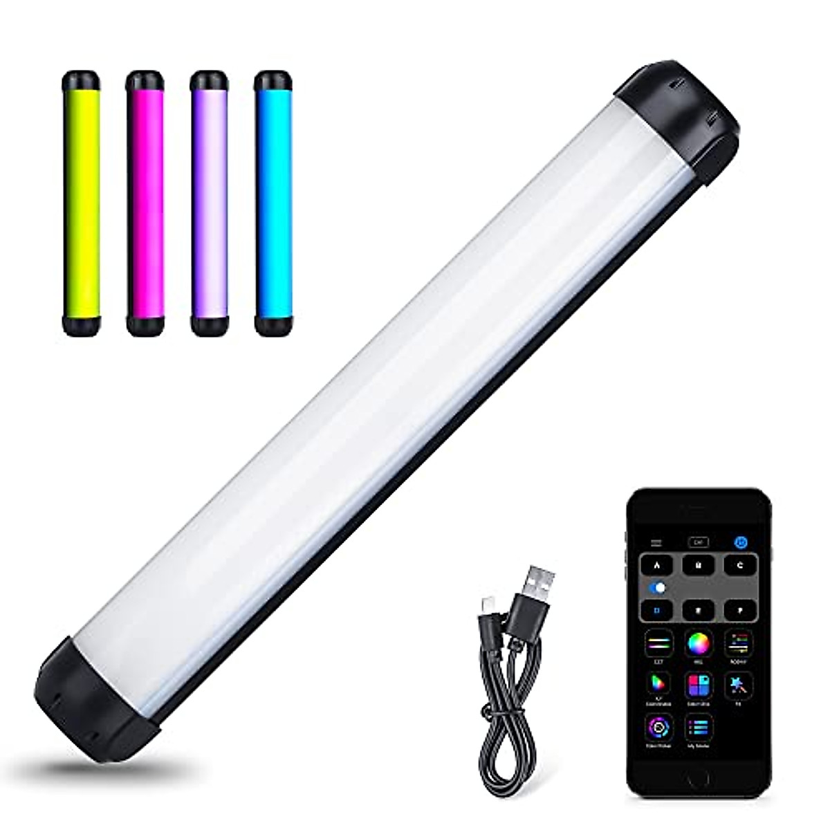 Handheld Light Wand, K21 RGB Light Stick Tube, APP Control 2500K-8500K LED Light Stick Wand for Night Light Painting Photography Video Tiktok Vlog YouTube