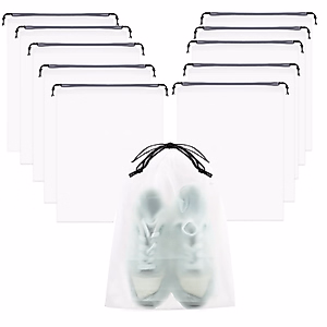 10 Pcs Travel Shoe Bags for Luggage, Shoe Organizers Storage Pouch with Rope for Men and Women, Shoe Travel Bags for Packing, Portable Drawstring Storage Bag(17.7 x 13.7 inches)（large size）