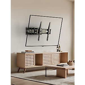 USX MOUNT Full Motion TV Wall Mount for Most 32-65 inch Flat Screen/LED/4K TVs, Swivel/Tilt TV Mount Bracket with Articulating Dual Arms Max VESA 400x400mm, Holds up to 110lbs, for 16" Wood Stud.