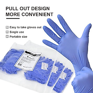 FINITEX Nitrile Disposable Medical Exam Gloves Ice Blue 3.2 mil 800 PCS Dust-Less Latex-Free Vacuum Bag Examination Food Gloves (Large)
