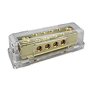 0/2 Gauge to 8 X 8 Gauge Power/Ground Distribution Block Gold Plated PD-15G