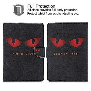 Universal Case for 9-10.5'' Tablet, CozyULF Colorful Wallet Stand Case for iPad 9.7/10.2/10.5, Galaxy Tab 9.6 9.7 10.1 10.4 10.5, Amazon Fire HD 10 Other 9-10.5 inch Models - Trick Or Treat