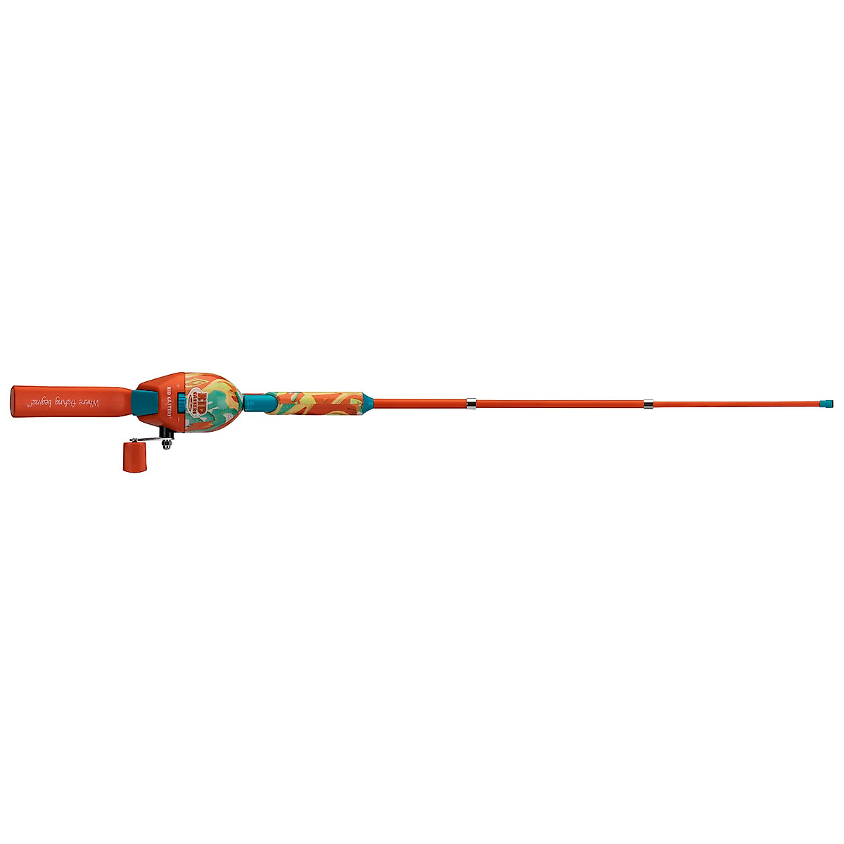 Kid Casters Tangle-Free Telescopic Fishing Rod, Tackle Box & Back Pack Complete Kit (Krazy Print)