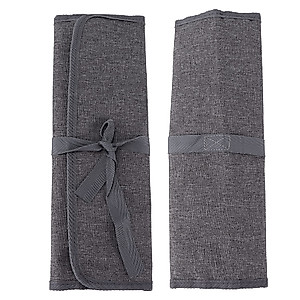 Knitting Needles Storage Bag, Portable Travel Crochet Hooks Organizer Rolling Knitting Needles Holder Case for Carrying Crochet Accessories(Gray)