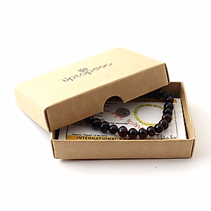 TipTopEco Baltic Amber Adult Stretch Bracelet for Men or Women - 7 Inches Long - Polished Cherry Beads