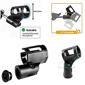 Microphone Clip, Mic Clamp Mount Holder compatible with Shure sm58 sm48 sm81 sm57 Mic, MV5,MV51,PGA52,Sennheiser E835,E945 E935,Nady DM-80 DM-70 Drum,Blue Yeti USB S X Nano microphones