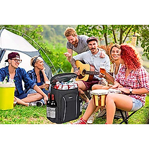 FORICH Cooler Backpack Portable Soft Backpack Coolers Insulated Leak Proof Large Cooler Bag for Men Women to Work Lunch Travel Beach Camping Hiking Picnic Beer Bottle Backpack, 30 Can (X - Black)