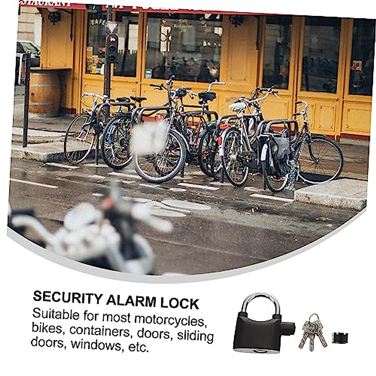 BESPORTBLE 2pcs Anti- Alarm Lock Bike Anti Lock Motorbike Alarm Lock Door Lock Alarm Sensor Cable Bike Lock Keyed Padlocks Folding Bike Lock Anti- Padlock Security Alarm Lock