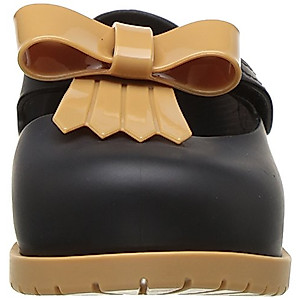 Mini Melissa Kids' Mini Classic Baby Ii Mary Jane Flat,Black/Beige,8 Regular US Toddler